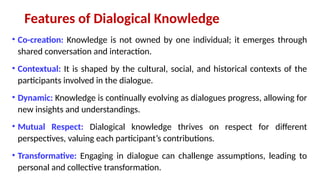 Objective Knowledge, Subjective Knowledge, Contextual Knowledge, Diverse Knowledge, Dialogical ...