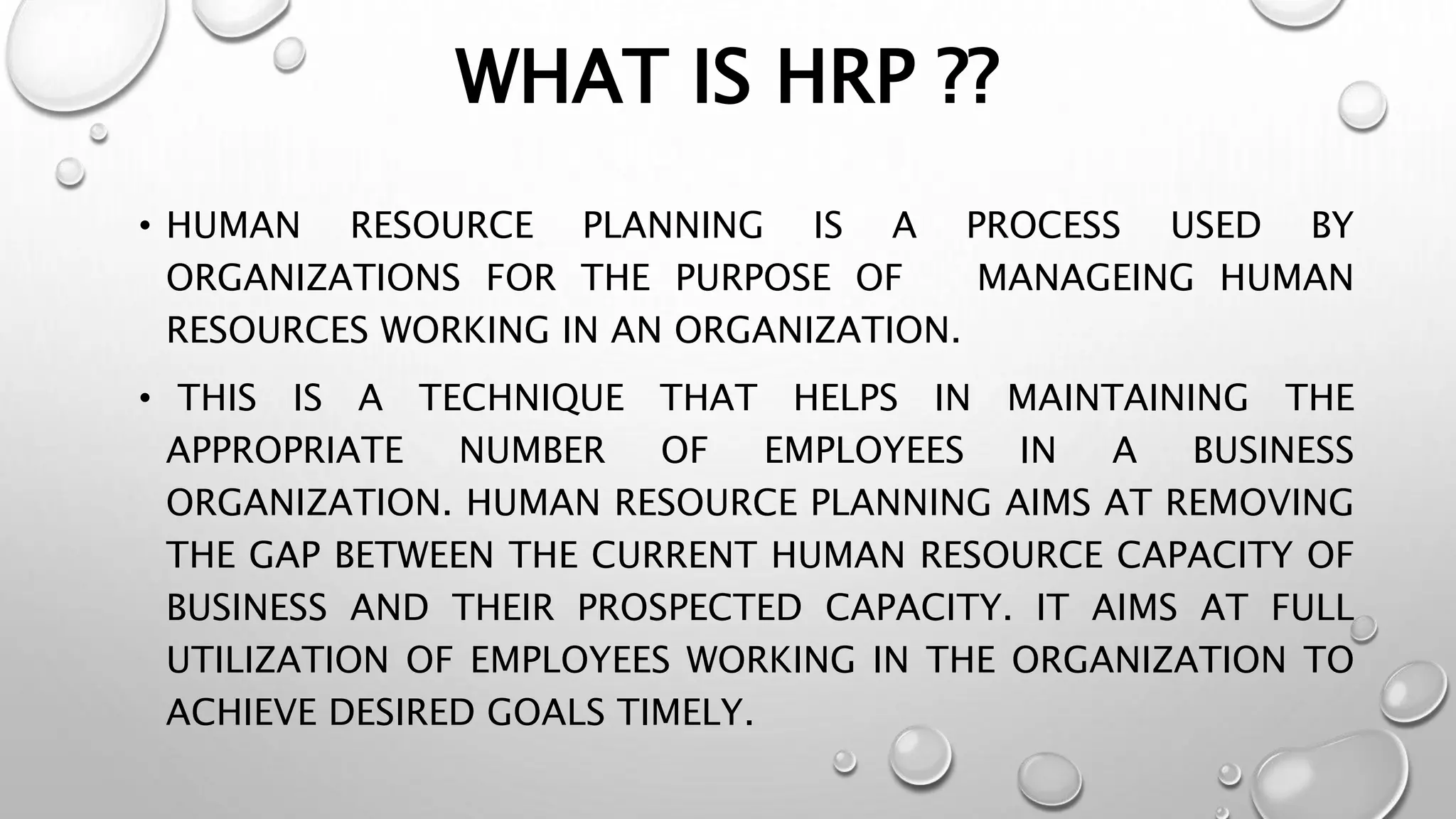 Objective of HRP | PPTX