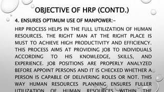 Objective of HRP | PPTX
