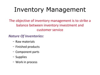 Objective of inventory management | PPT