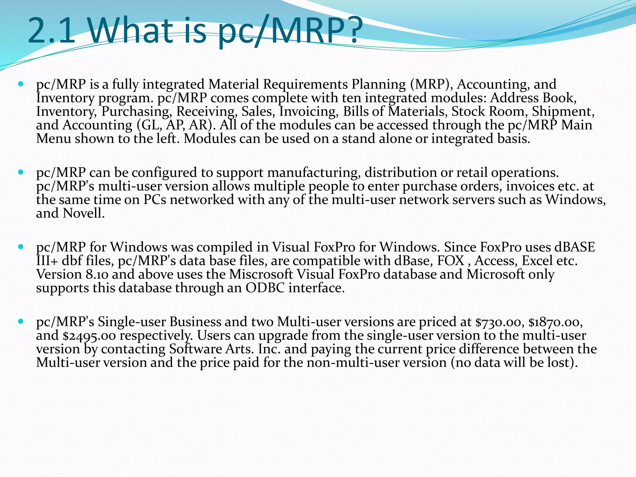 Objective of MRP and MRP II in computer study | PPT