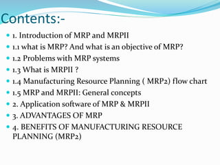 Objective of MRP and MRP II in computer study | PPT