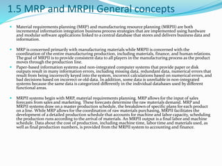 Objective of MRP and MRP II in computer study | PPT