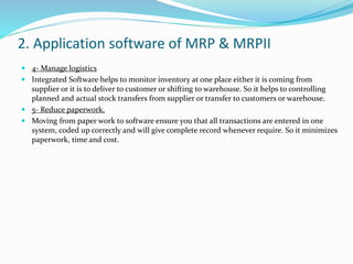 Objective of MRP and MRP II in computer study | PPT
