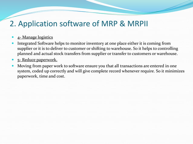Objective of MRP and MRP II in computer study | PPT
