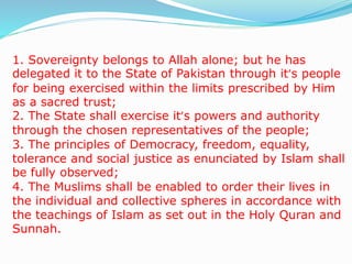Objective of resolution of pakistan | PPTX | Islam | Religion ...