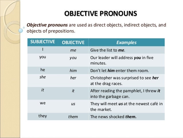 Objective Pronouns