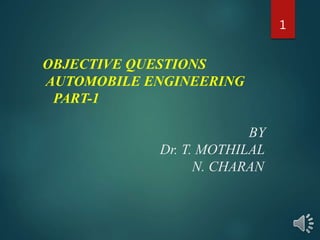 Objective question - automobile engineering -part | PPTX