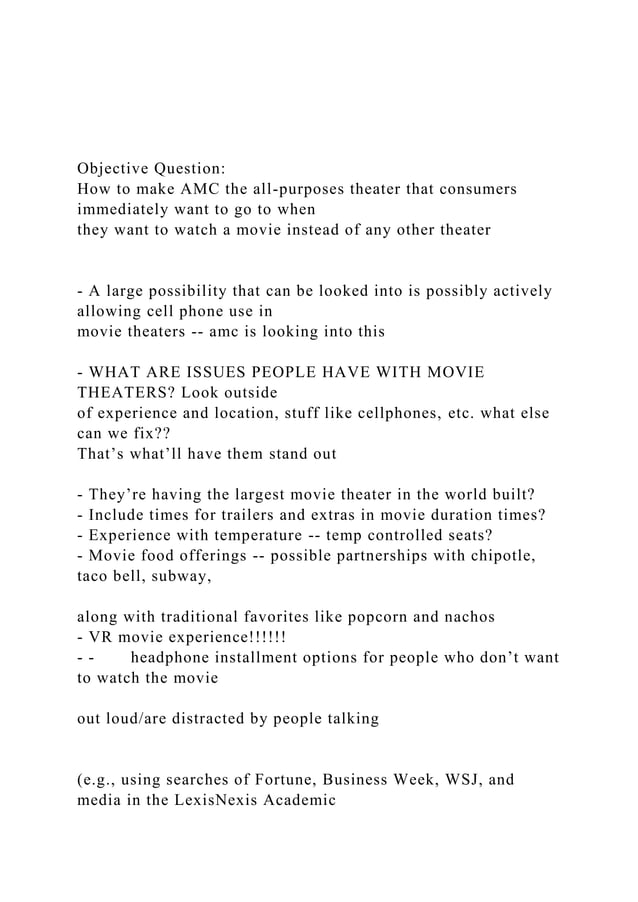 Objective Question How to make AMC the all-purposes theate.docx