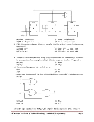 Objective Questions Digital Electronics | PDF