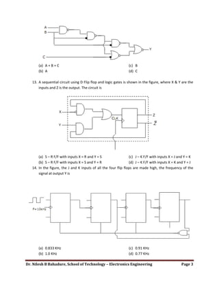 Objective Questions Digital Electronics | PDF