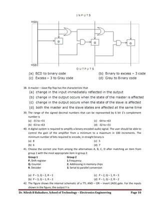Objective Questions Digital Electronics | PDF