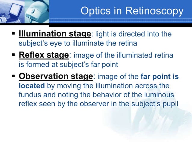 Objective refraction | PPTX | Eye and Vision Conditions | Diseases and ...