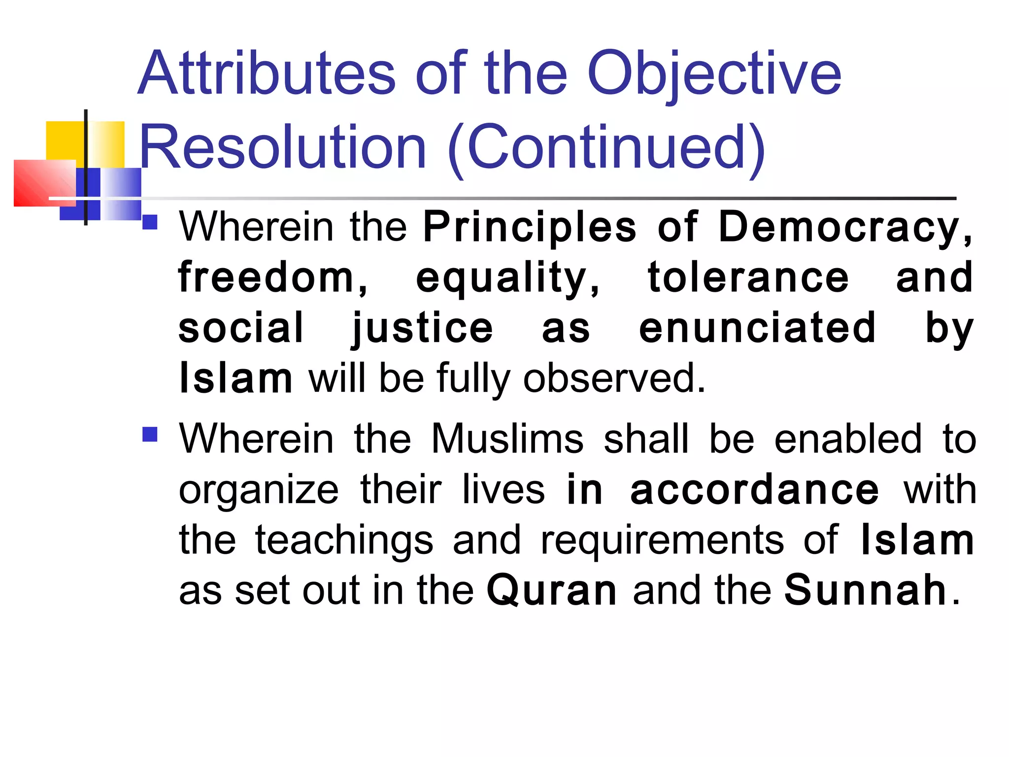 Objective resolution 1949 - Pakistan | PPT