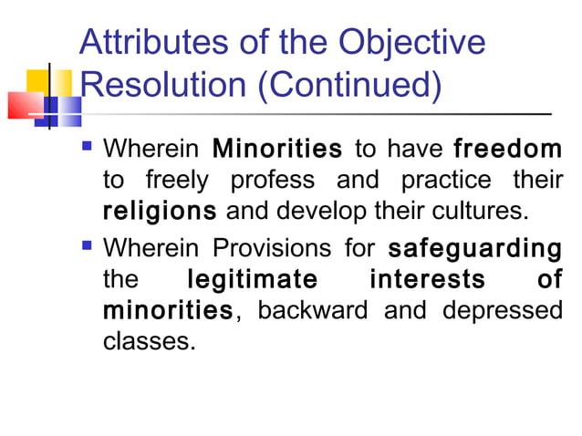 Objective resolution 1949 - Pakistan | PPT