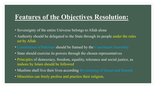 Objective resolution, 3 constitution of pakistan | PPTX