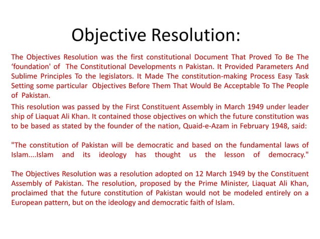 Objective resolution of pakistan | PPTX | Islam | Religion & Spirituality