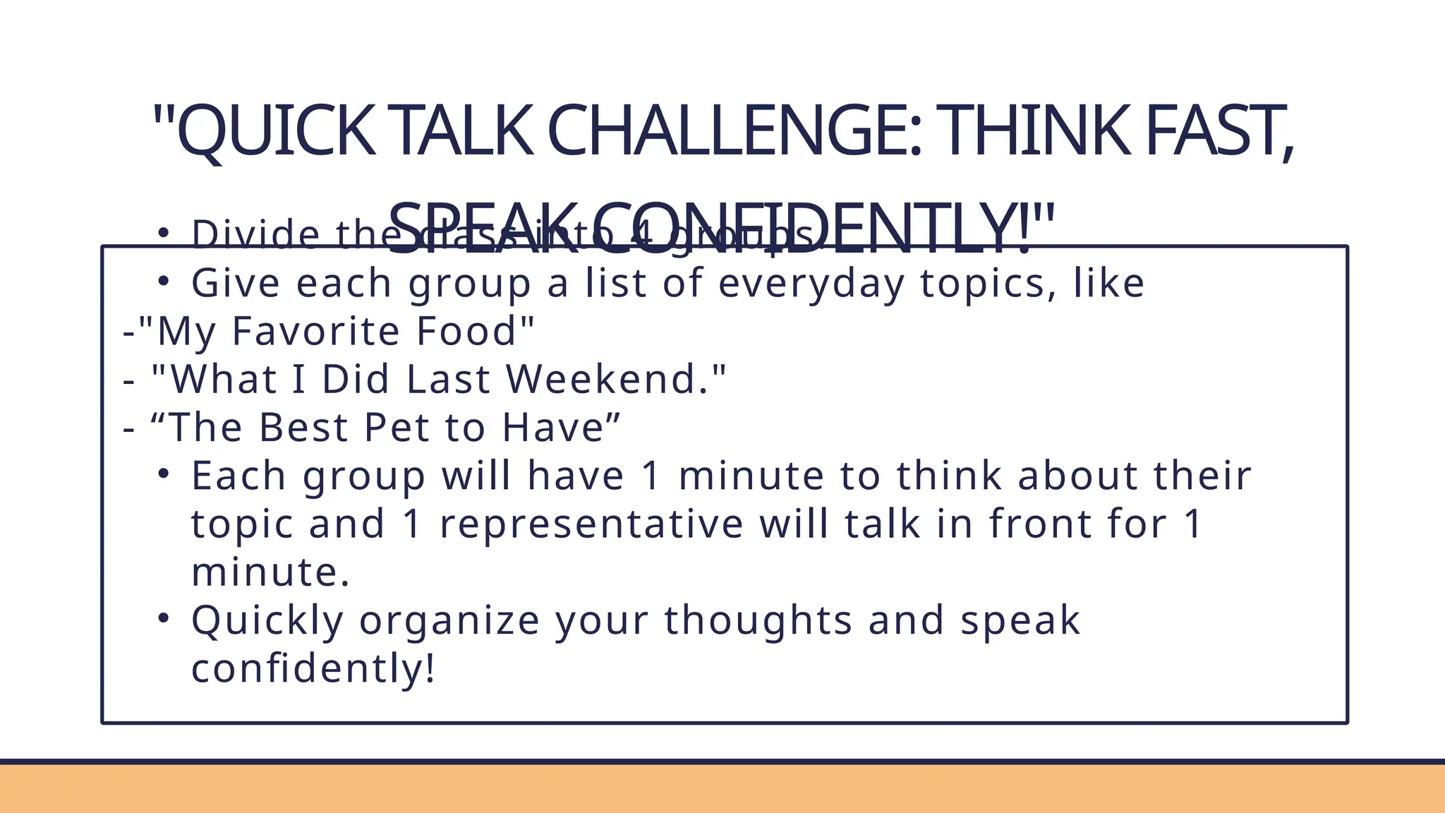 IMPROMPTU SPEECH POWERPOINT PRESENTATION | PPTX