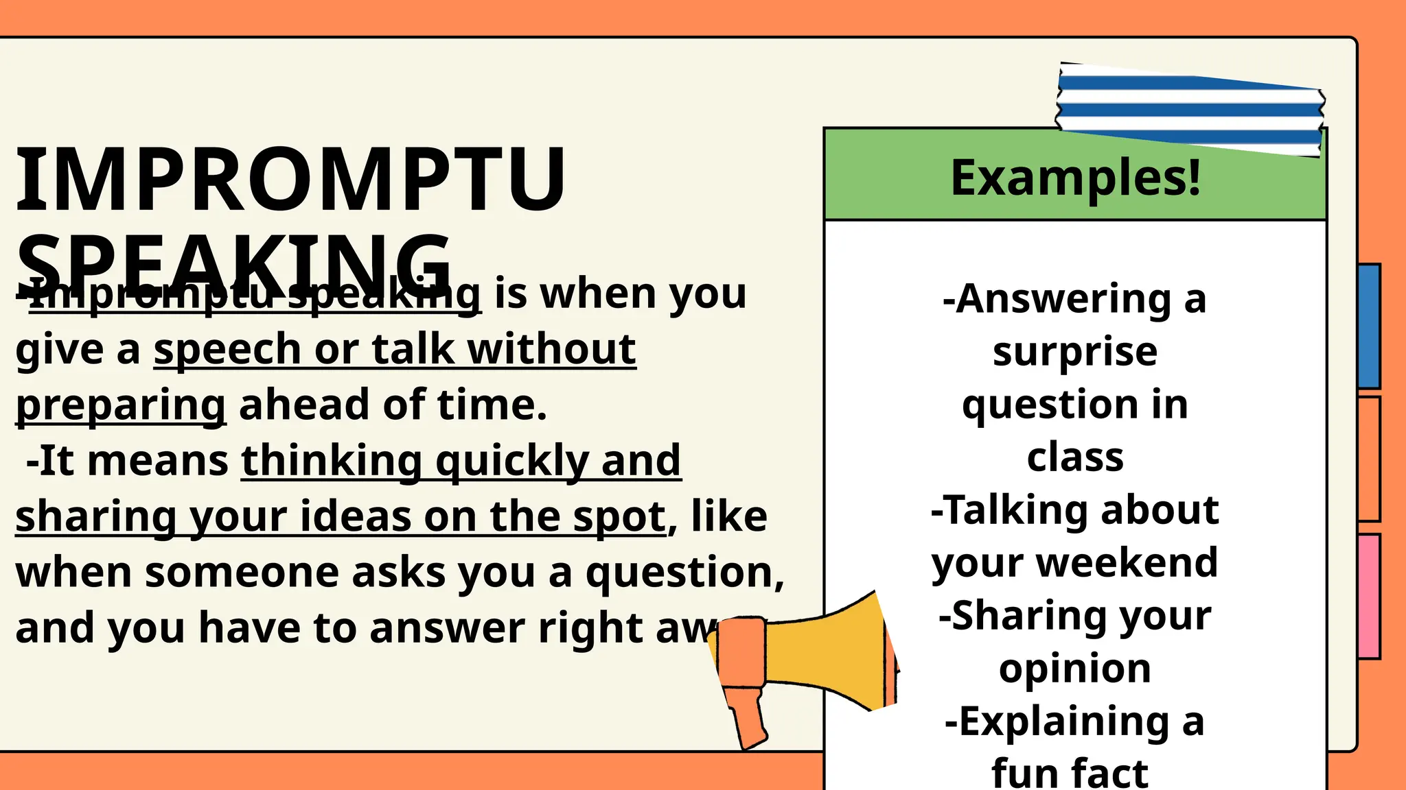 IMPROMPTU SPEECH POWERPOINT PRESENTATION | PPTX