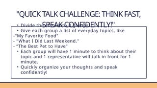 IMPROMPTU SPEECH POWERPOINT PRESENTATION | PPTX