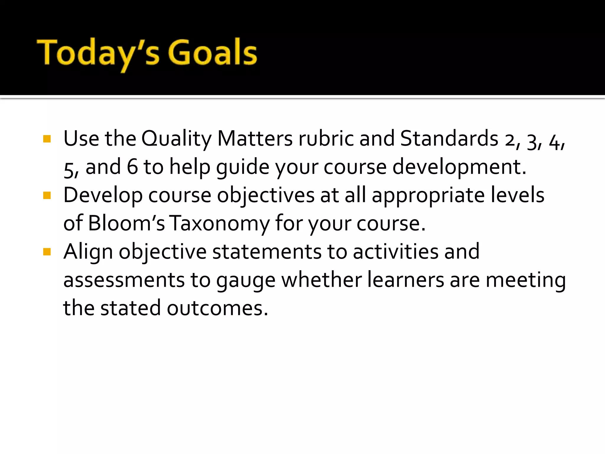 Alignment: Objectives and Assessments | PPTX