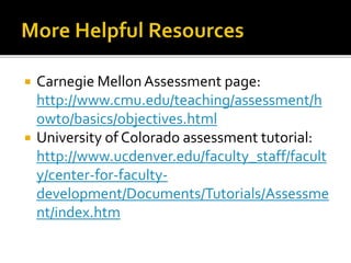 Alignment: Objectives and Assessments | PPTX