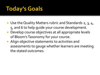 Alignment: Objectives and Assessments | PPTX