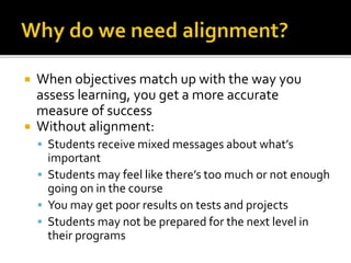 Alignment: Objectives and Assessments | PPTX