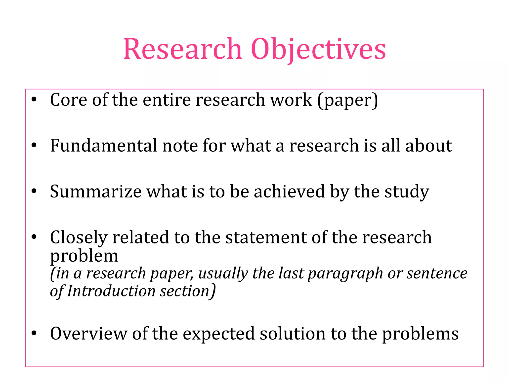 Research Questions, Objectives, and Hypothesis | PPTX