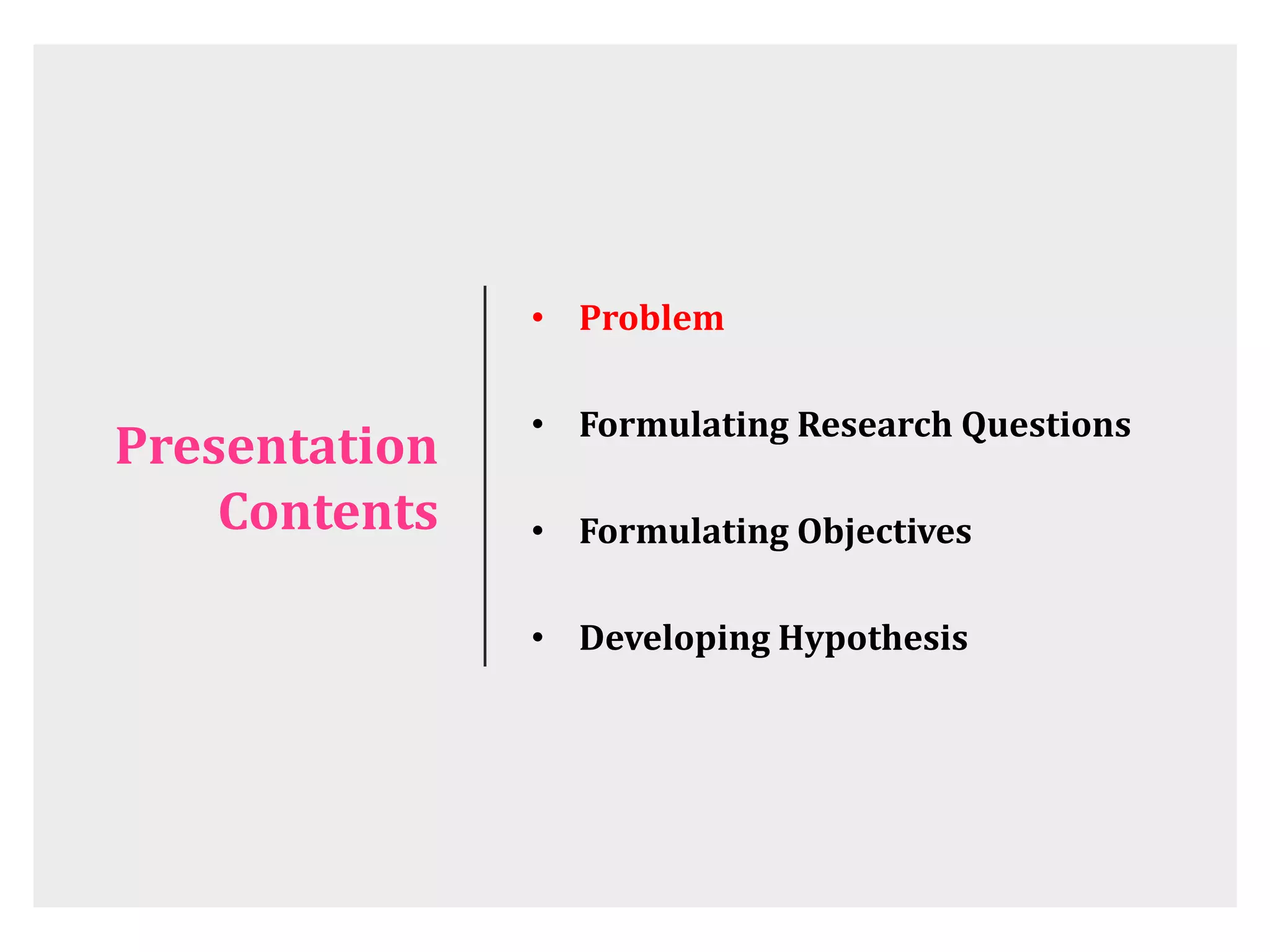 Research Questions, Objectives, and Hypothesis | PPTX