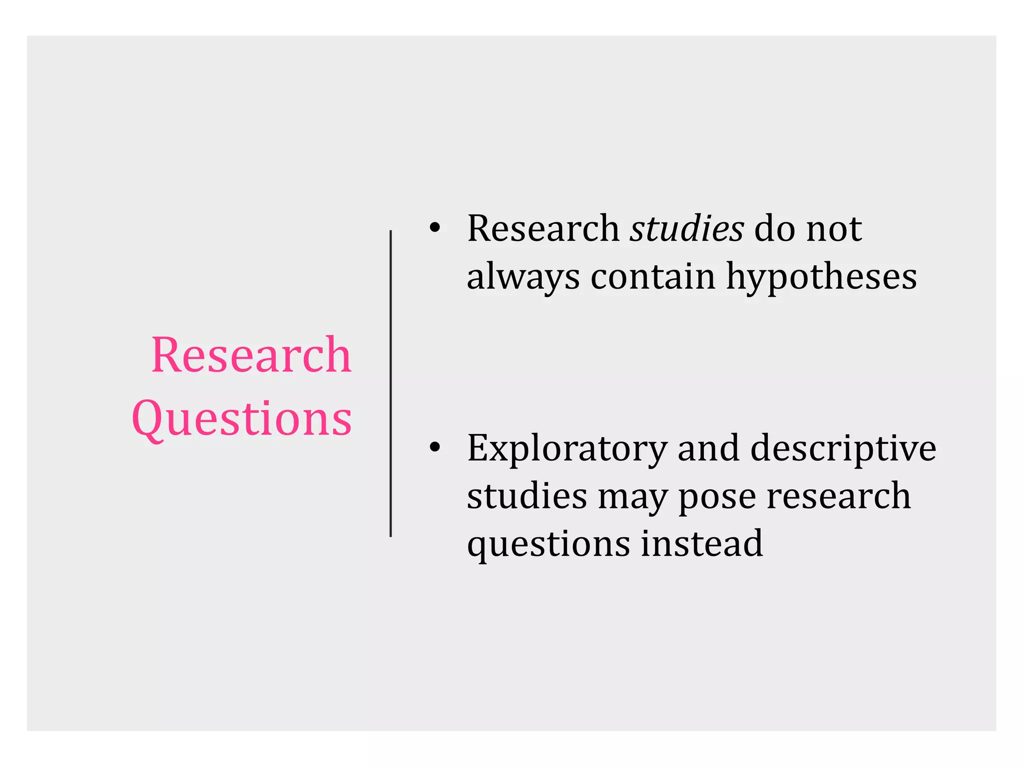Research Questions, Objectives, and Hypothesis | PPTX