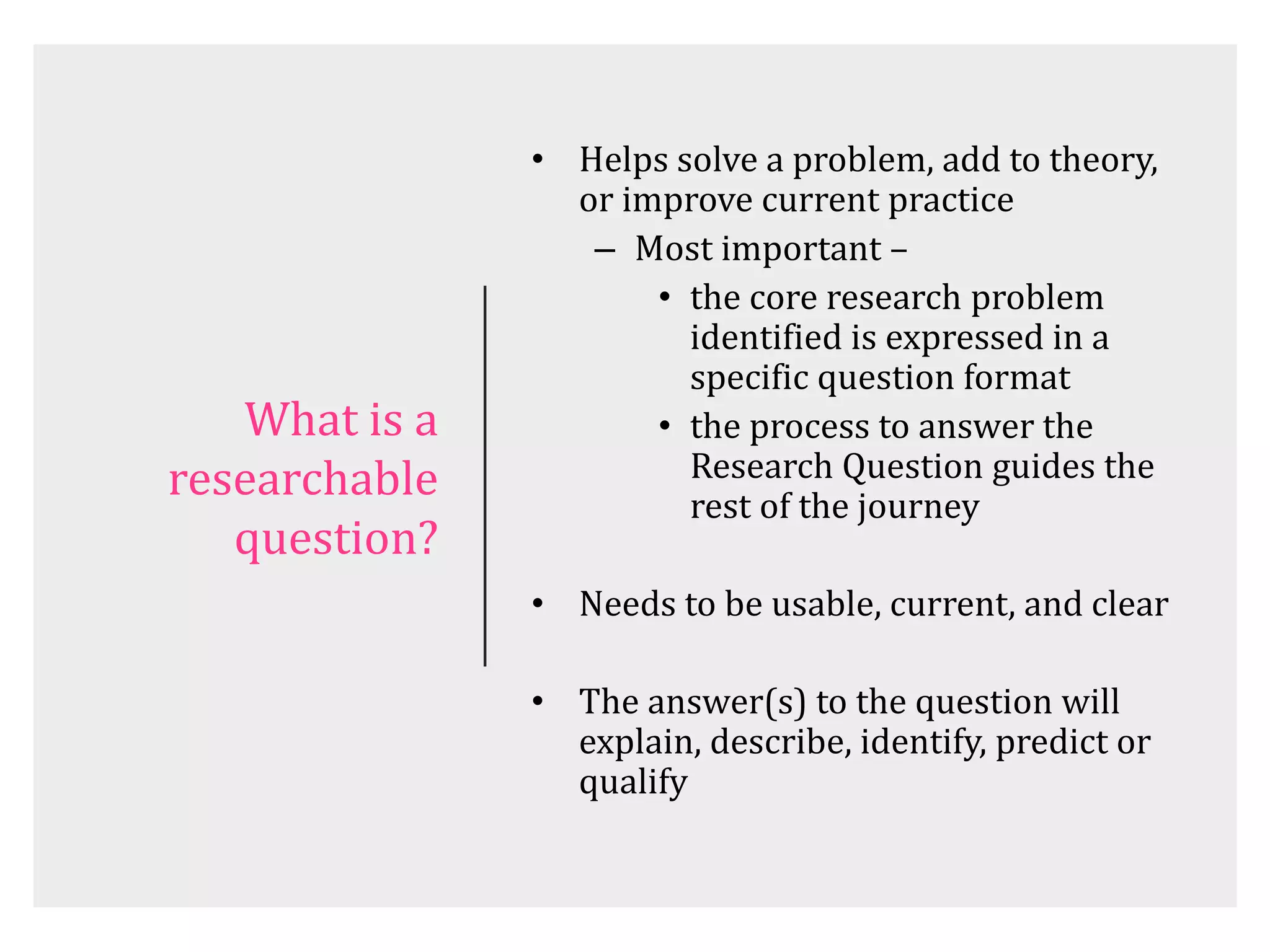 Research Questions, Objectives, and Hypothesis | PPTX