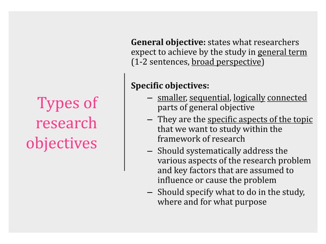 Research Questions, Objectives, and Hypothesis | PPT