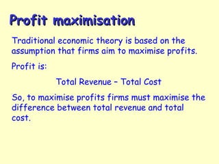 Objectives profit max and others | PPT