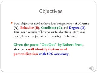 Objectives and assessment | PPT