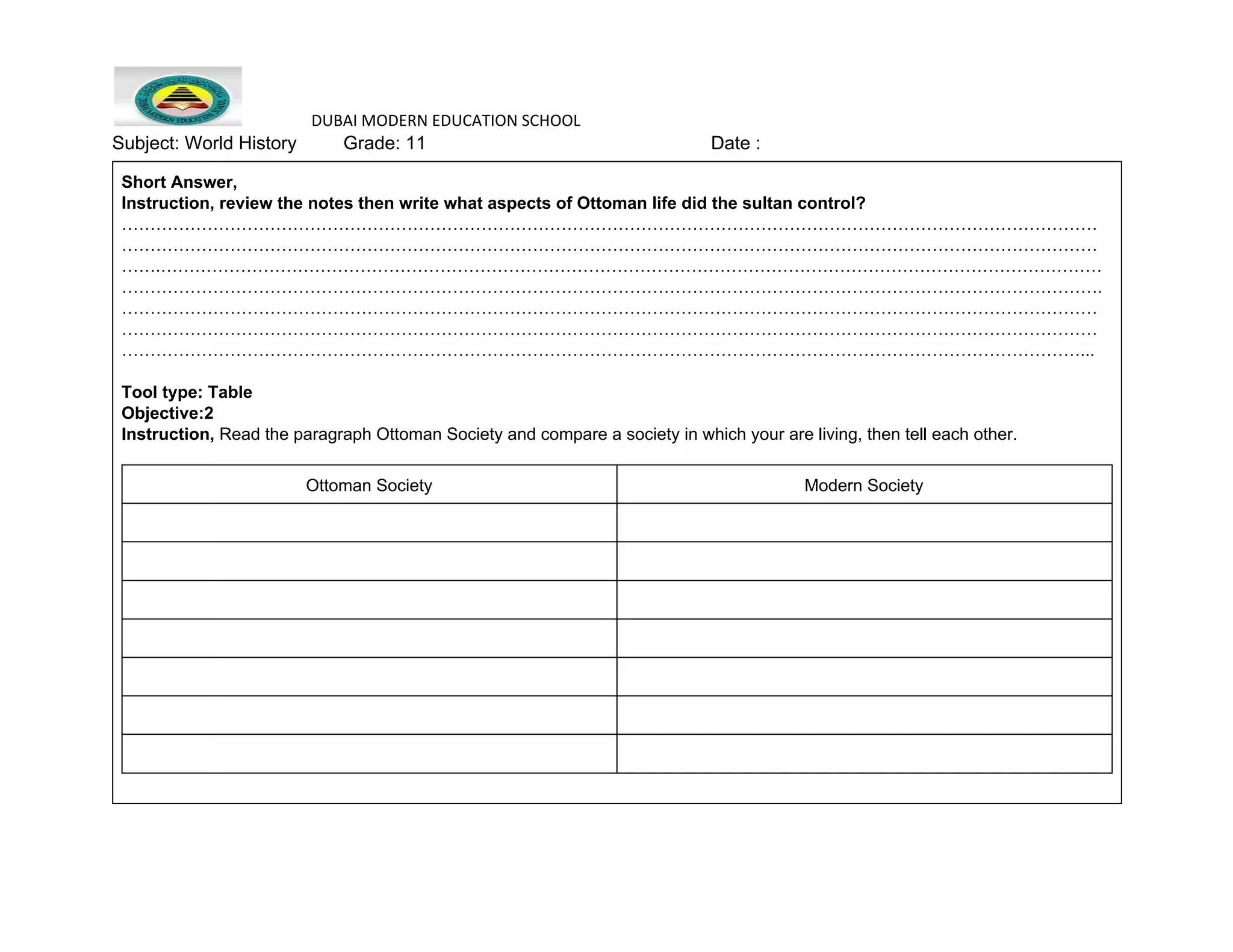 Objectives and assessment tools | PPT