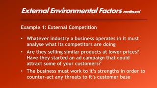 Objectives and external factors | PPTX