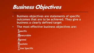 Objectives and external factors | PPTX | Business | Business and Finance