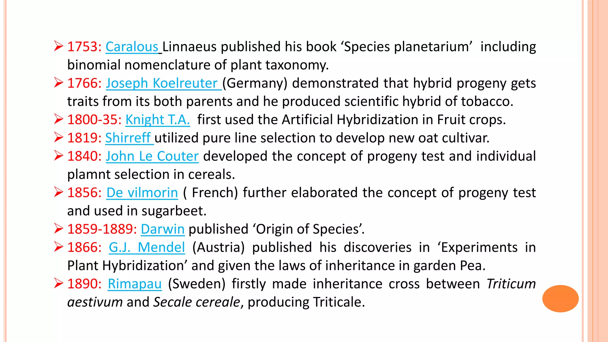 Plant Breeding - Objectives and History | PPTX