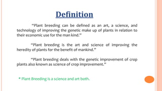 Plant Breeding - Objectives and History | PPT