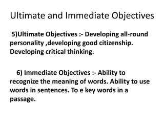 Objectives and its specification (2) | PPTX