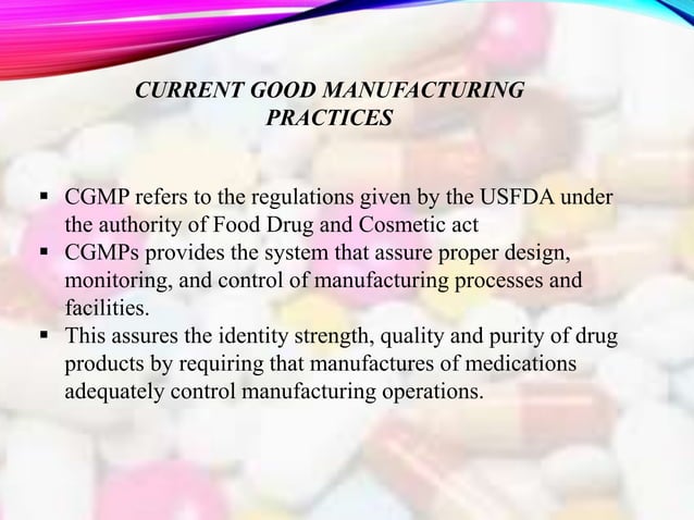 Objectives and policies of cGMP & Inventory management and control ...