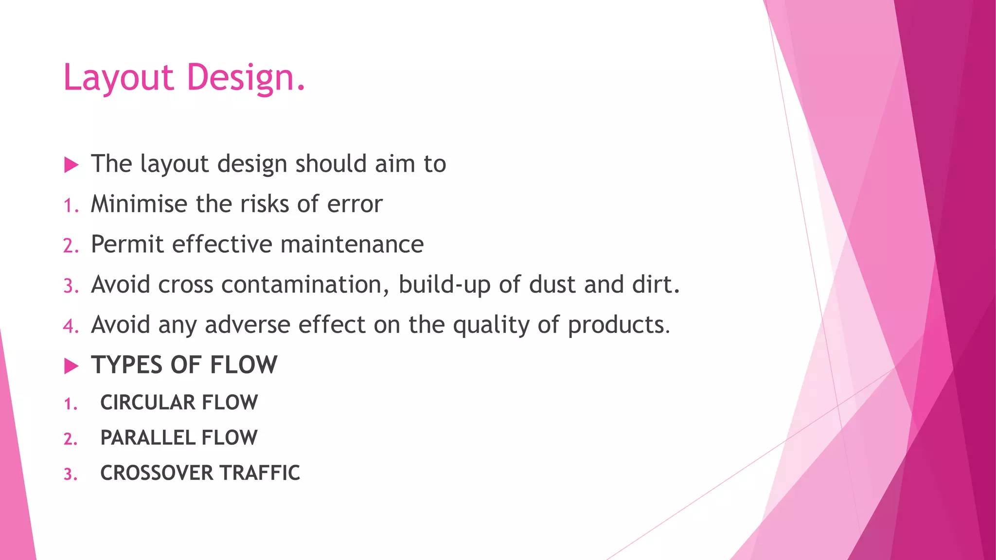 Objectives and policies of c gmp, layout of building and services | PPTX