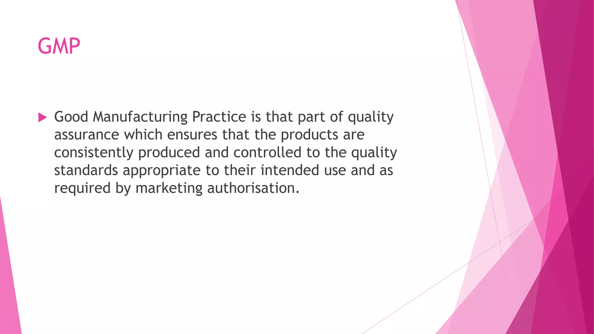 Objectives and policies of c gmp, layout of building and services | PPTX