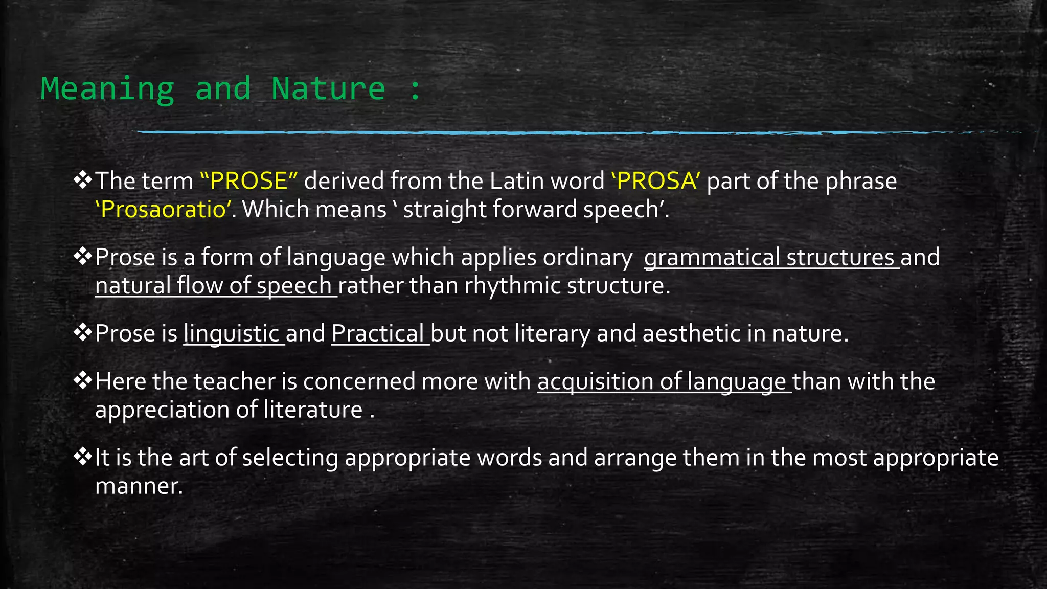 Objectives and specifications of teaching prose & poetry | PPTX