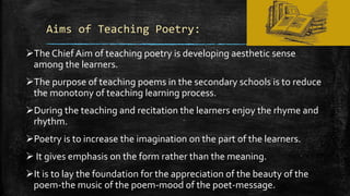 Objectives and specifications of teaching prose & poetry | PPTX