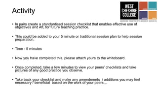 Session Objectives & Assessment for Learning | PPTX