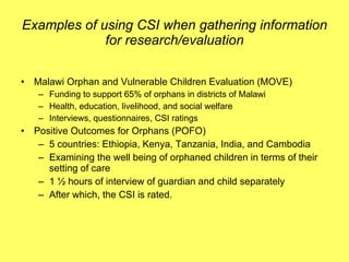 The Child Status Index | PPT
