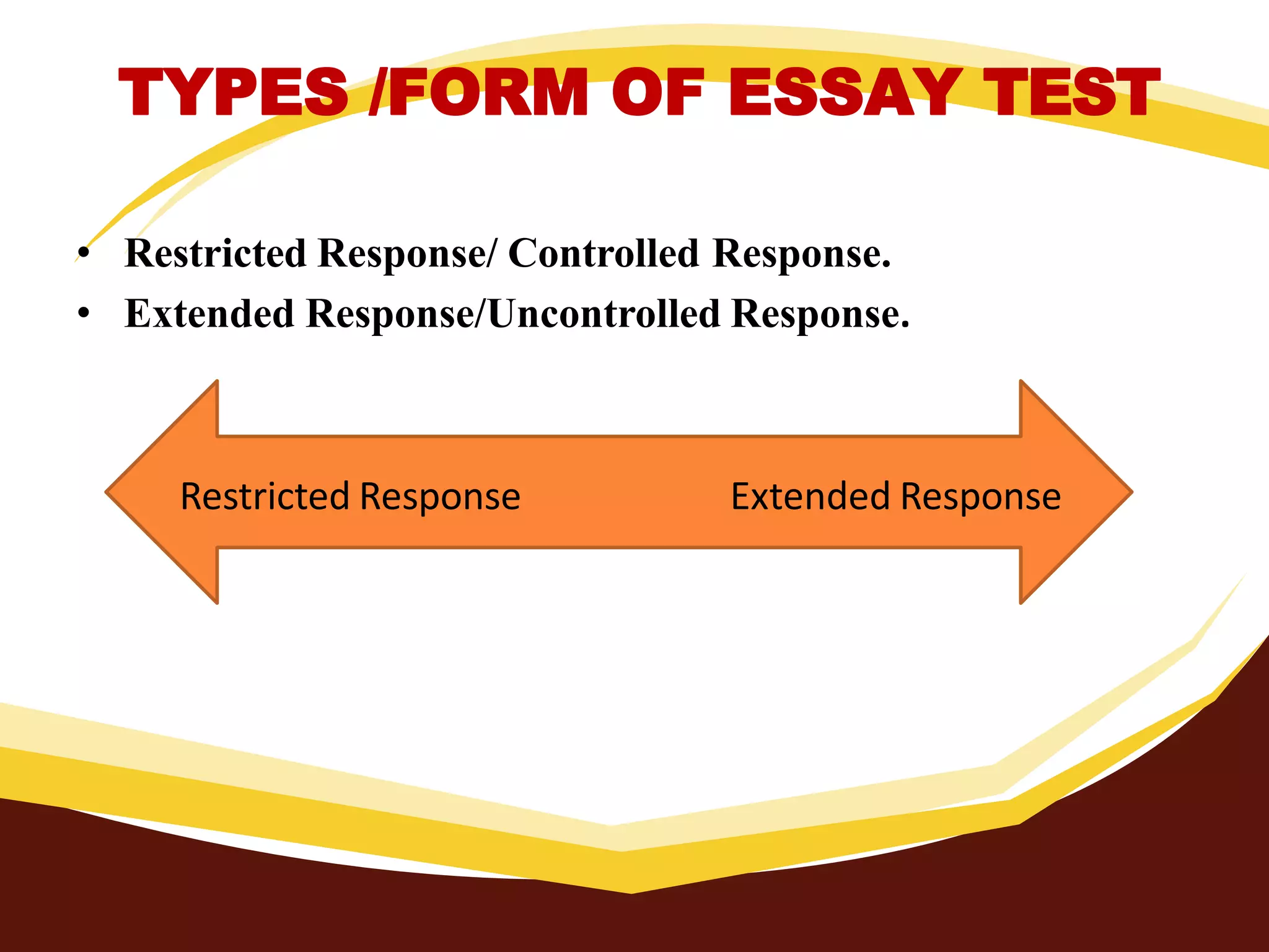 Objective & scoring essay test- preeti sharma | PPTX