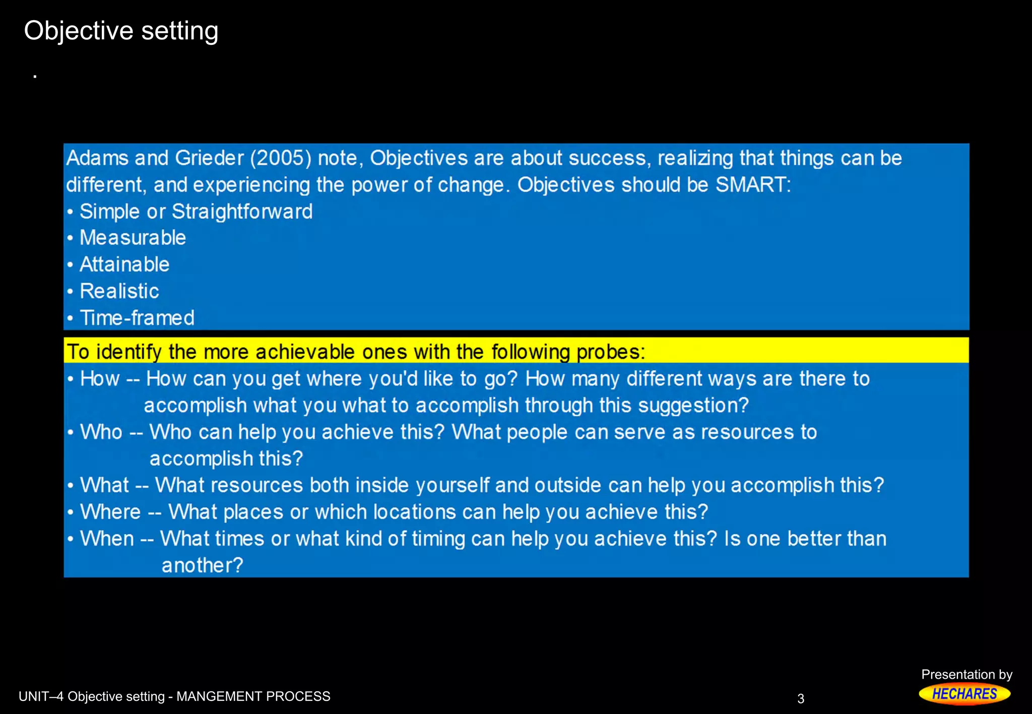 Objective Setting - MANAGEMENT PROCESS | PDF